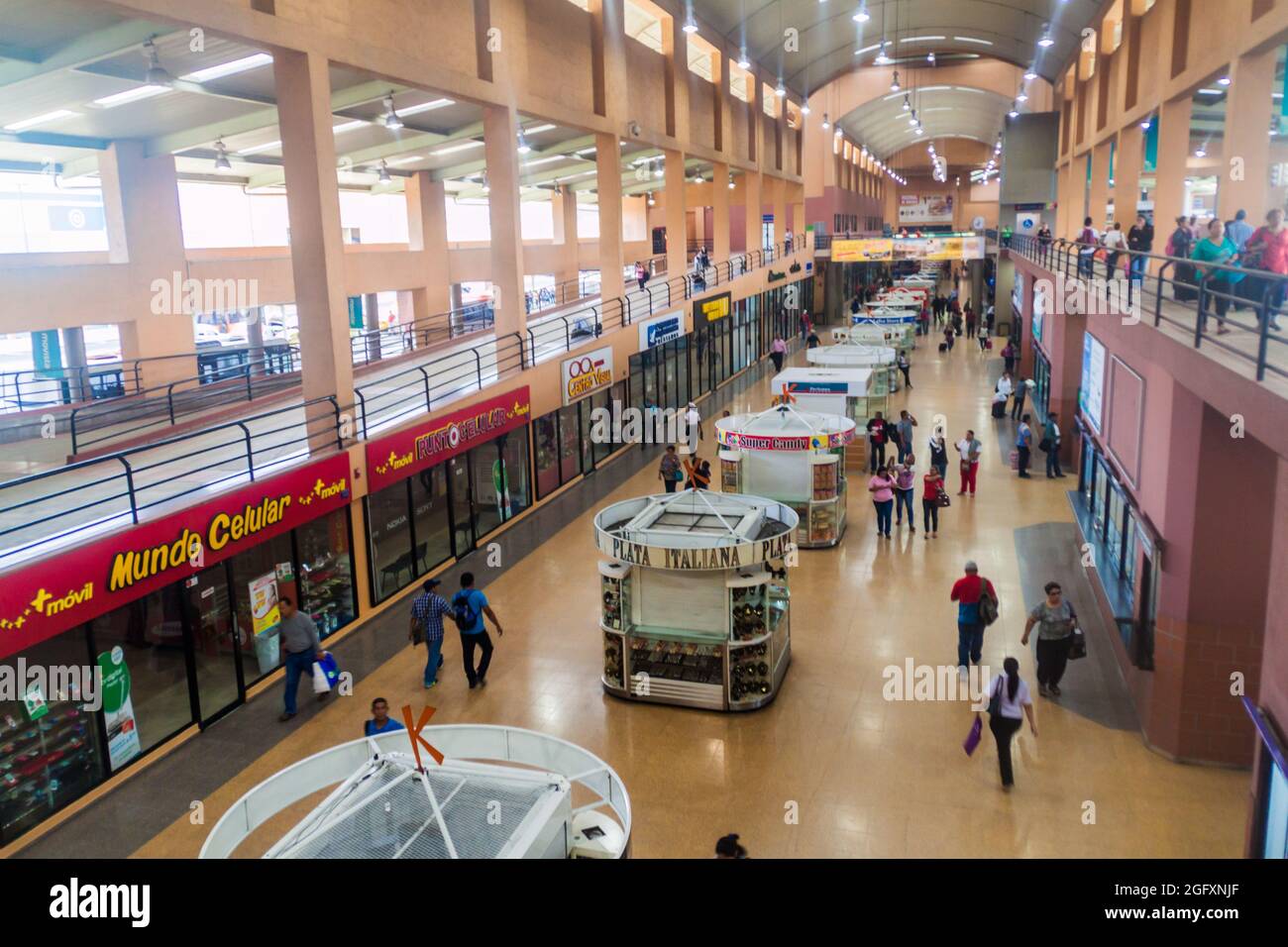 PANAMA CITY, PANAMA - MAY 27, 2016: Interior of Albrook Bus Terminal in ...