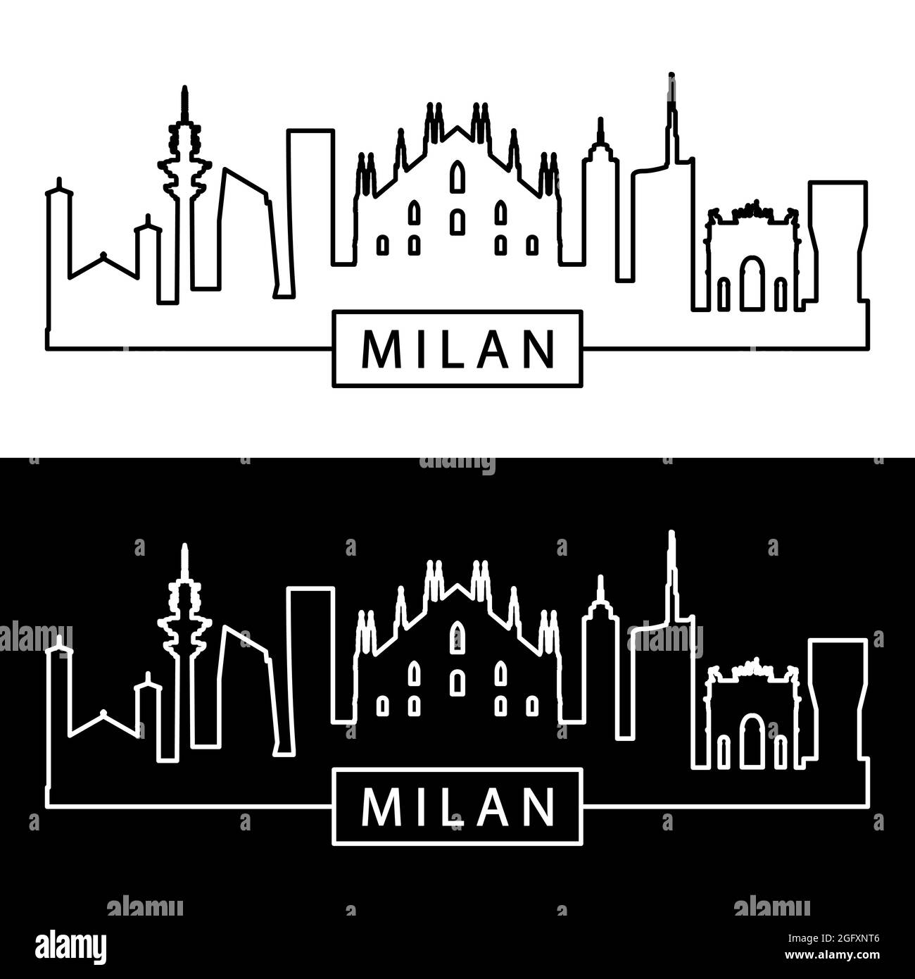 Milan skyline Stock Vector Images - Alamy