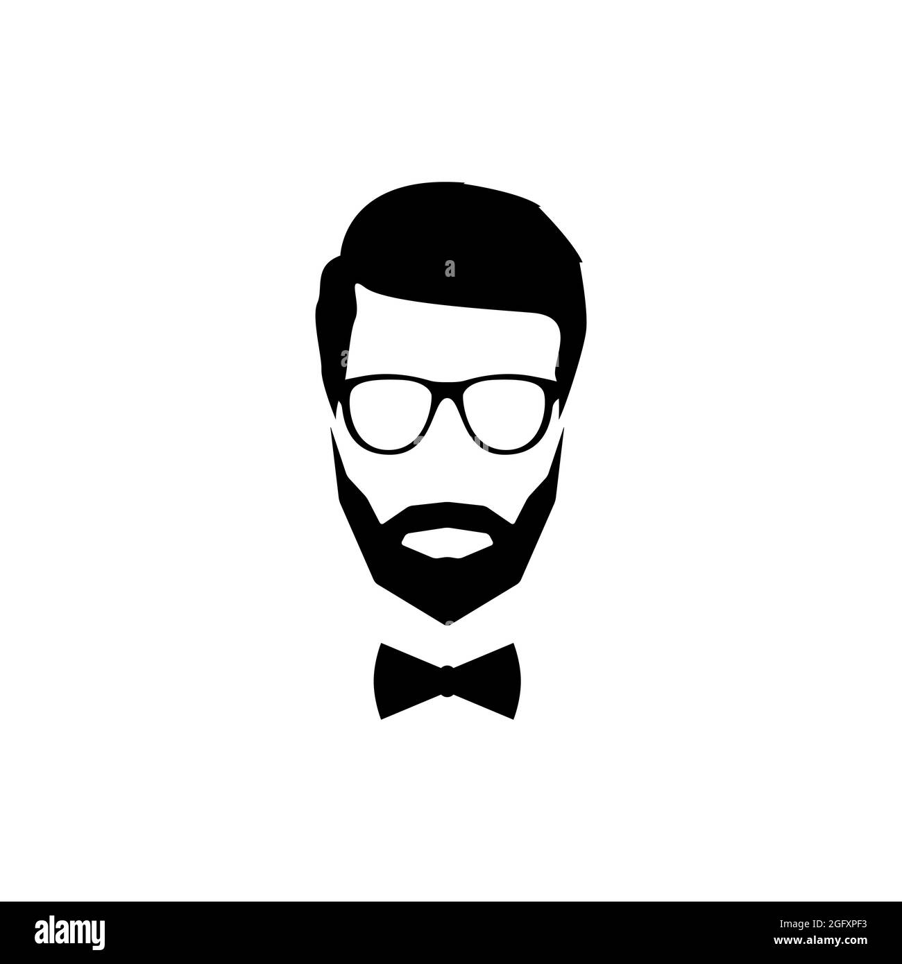 A modern avatar of a gentleman with a beard, glasses and a bow tie ...