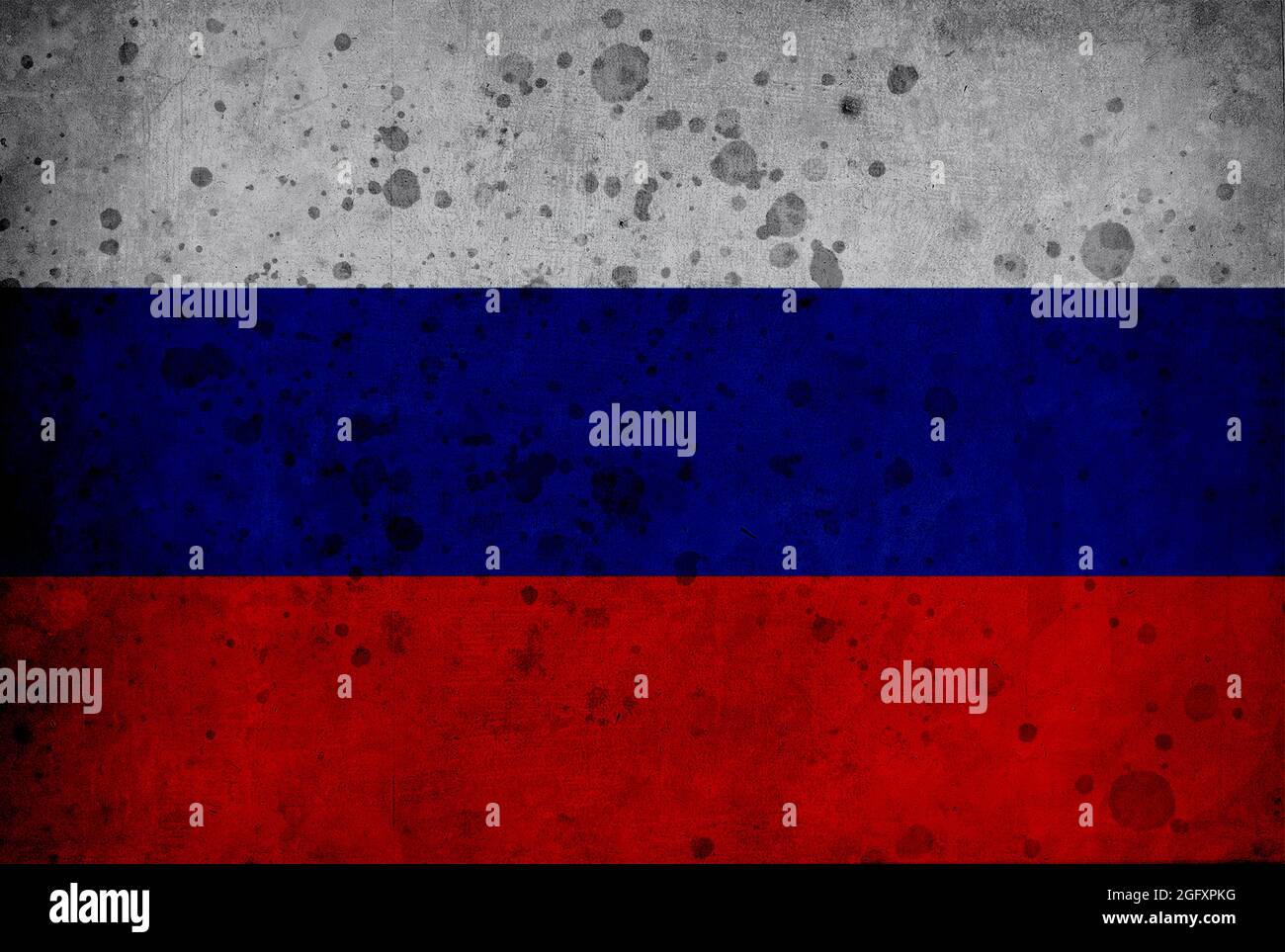 Dark Russia flag design with textured and stained rustic effect Stock ...