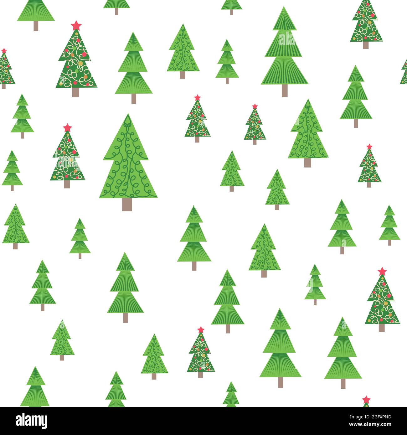 christmas tree seamless pattern. Winter forest, pine trees and ...