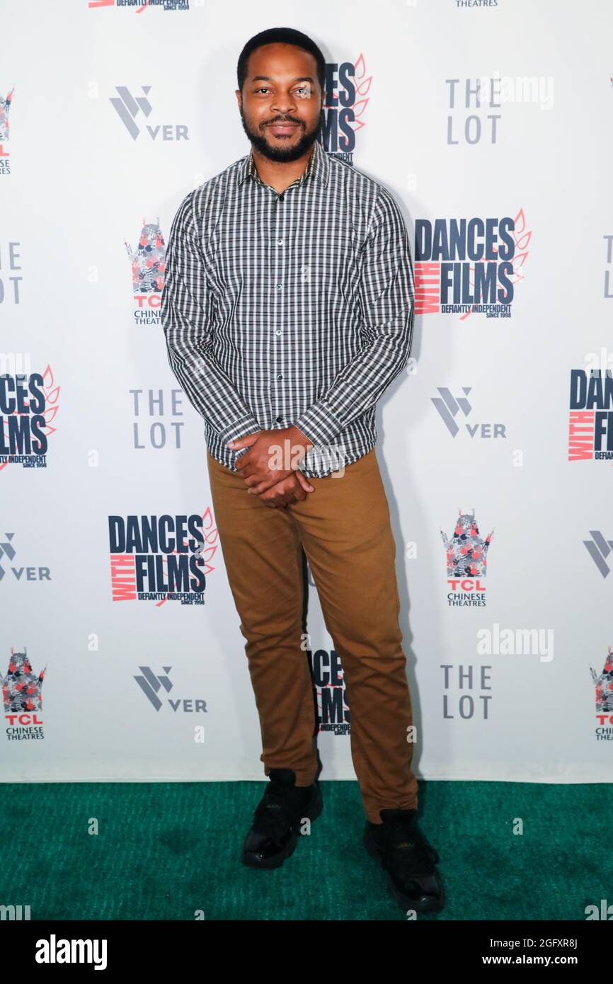 Andrew Onochie arrives at the premiere of "The Art of Protest" at TCL ...