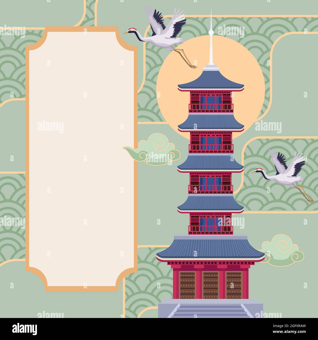 sensoji temple japanese poster Stock Vector Image & Art - Alamy