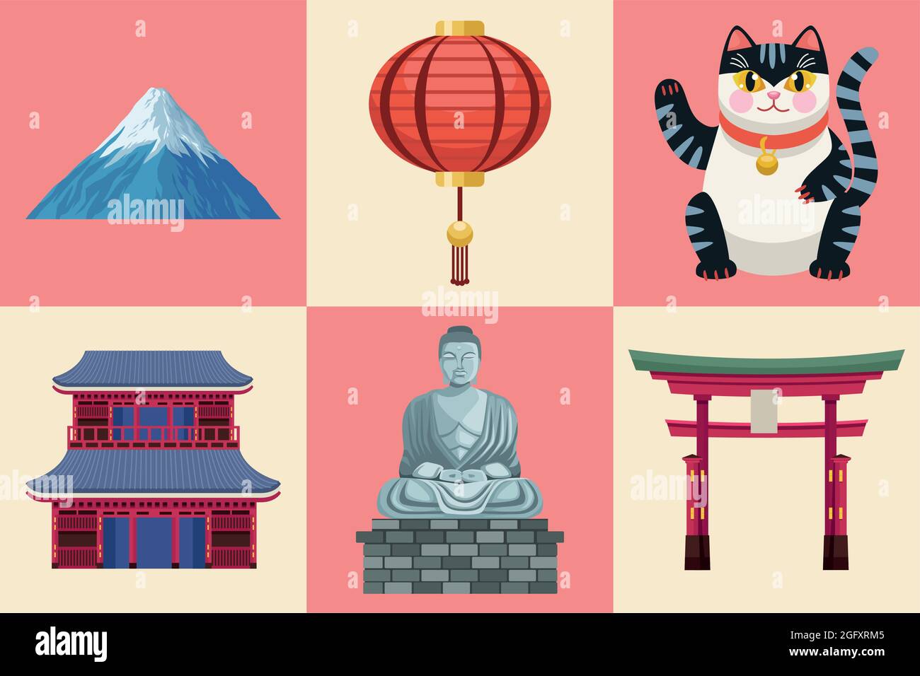 six japan icons Stock Vector Image & Art - Alamy