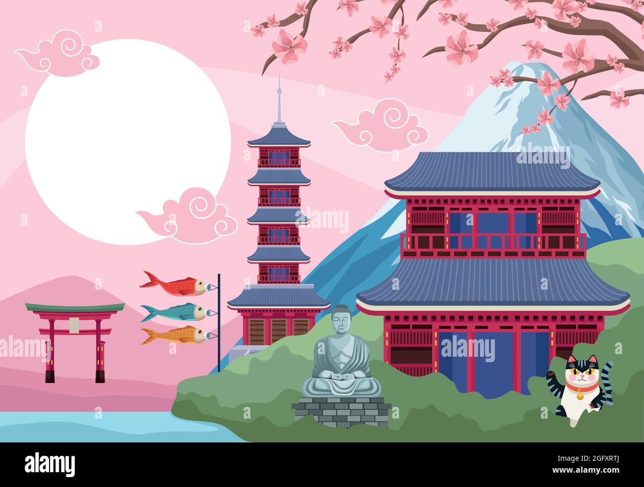 japan culture scene Stock Vector Image & Art - Alamy