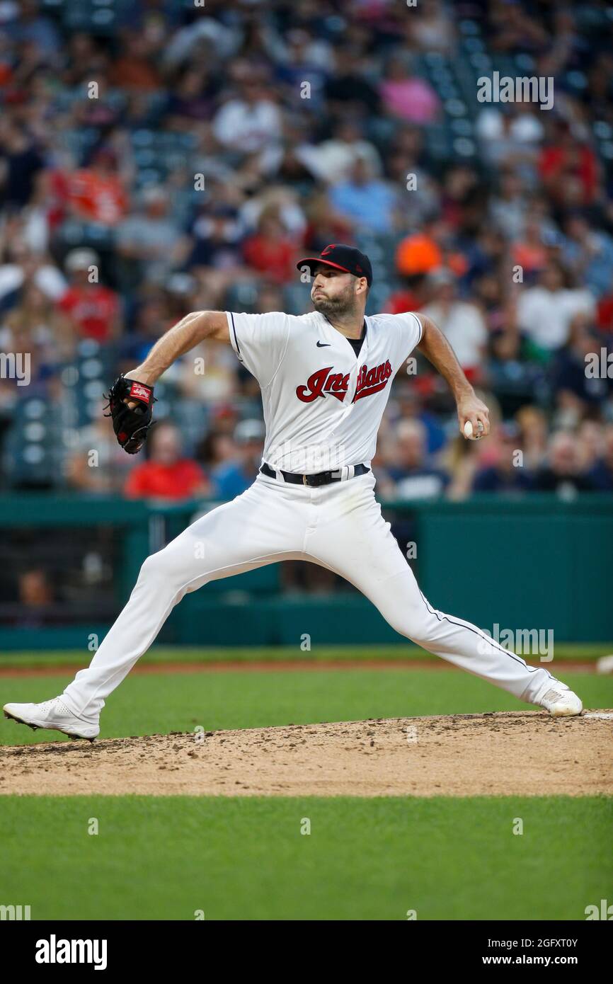 Cleveland Indians pitcher Sam Hentges (31) pitches the ball during an ...