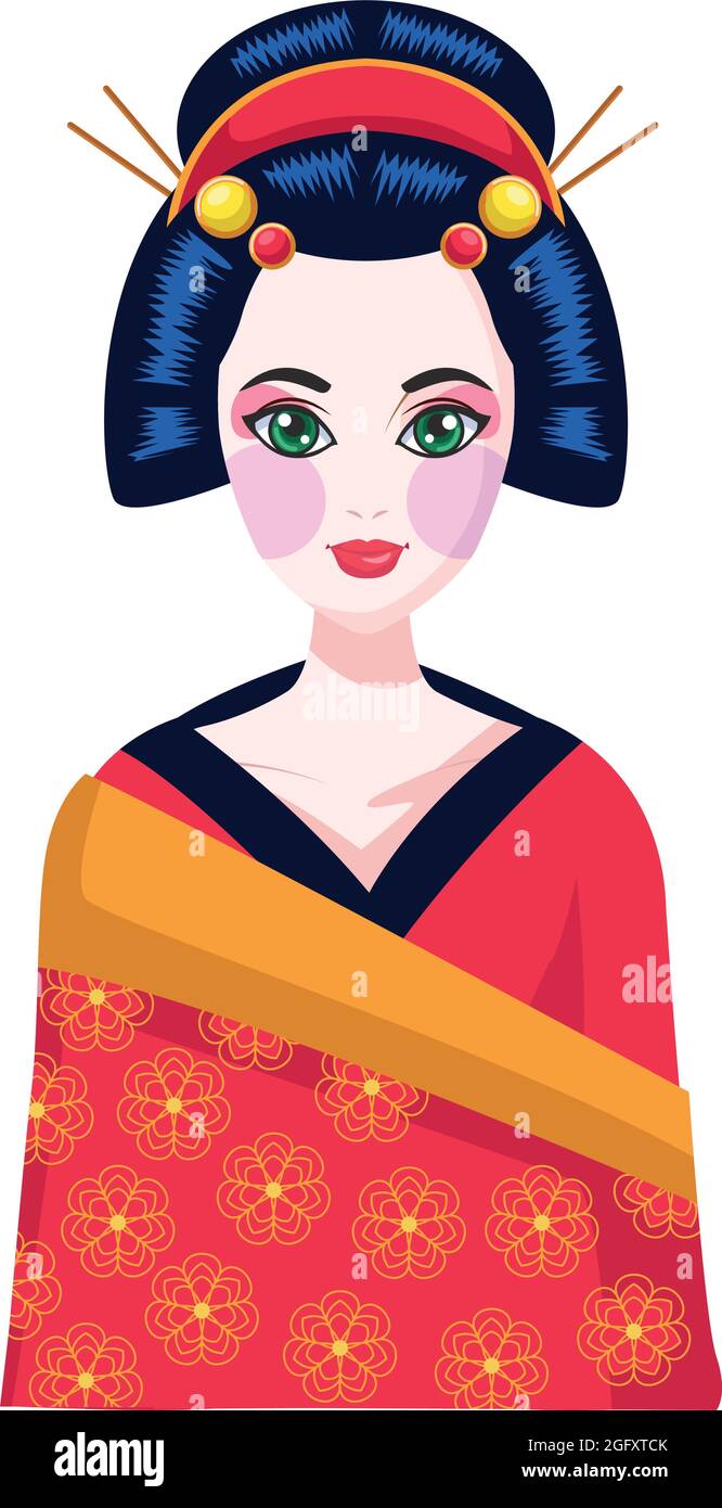 beautiful geisha character Stock Vector Image & Art - Alamy