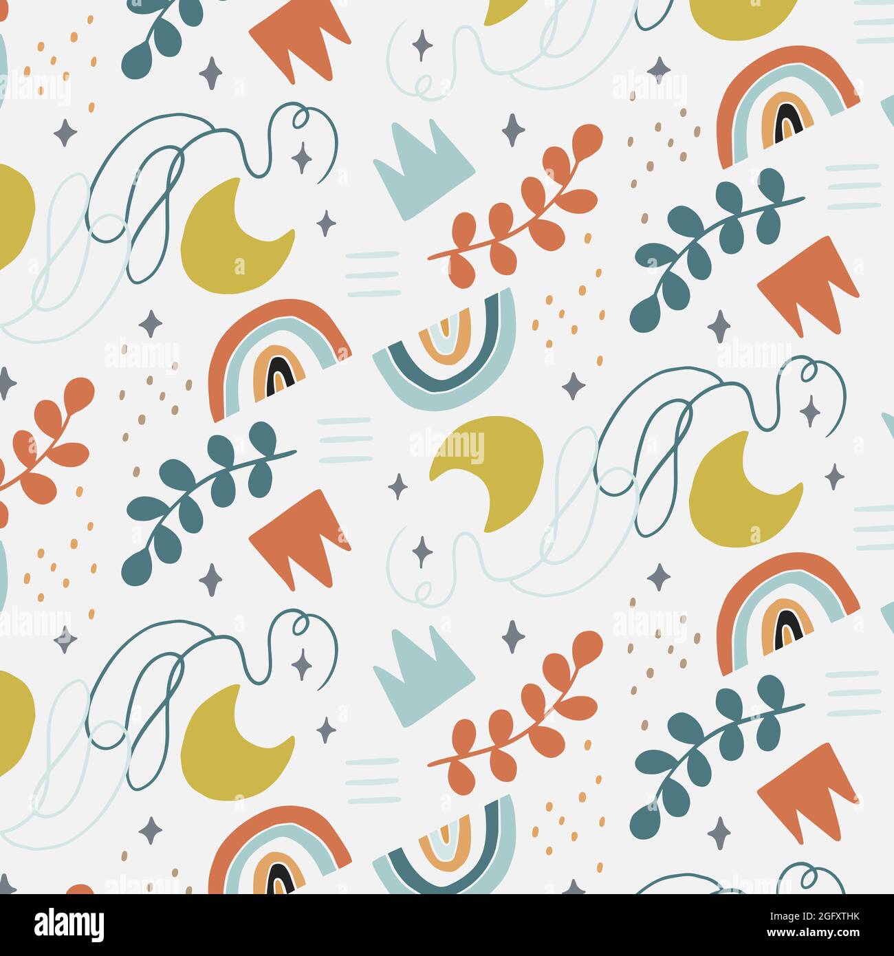 Hand drawn abstract shapes pattern design Vector illustration Stock ...