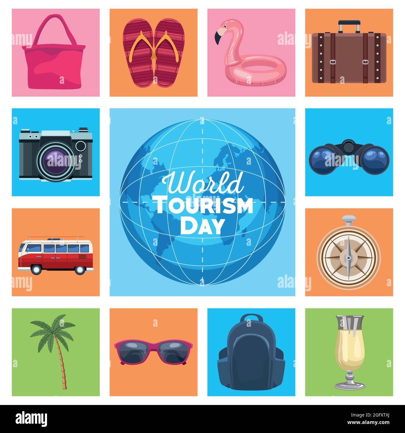 thirteen world tourism icons Stock Vector Image & Art - Alamy