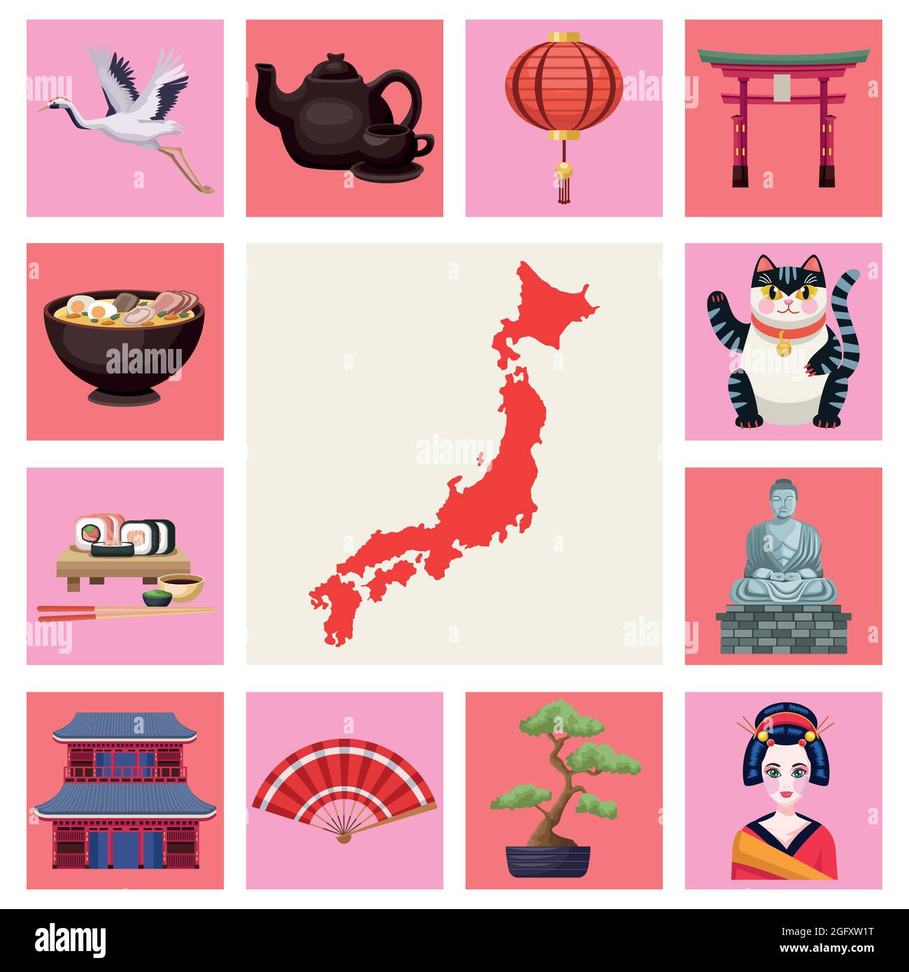 thirteen japan country icons Stock Vector Image & Art - Alamy