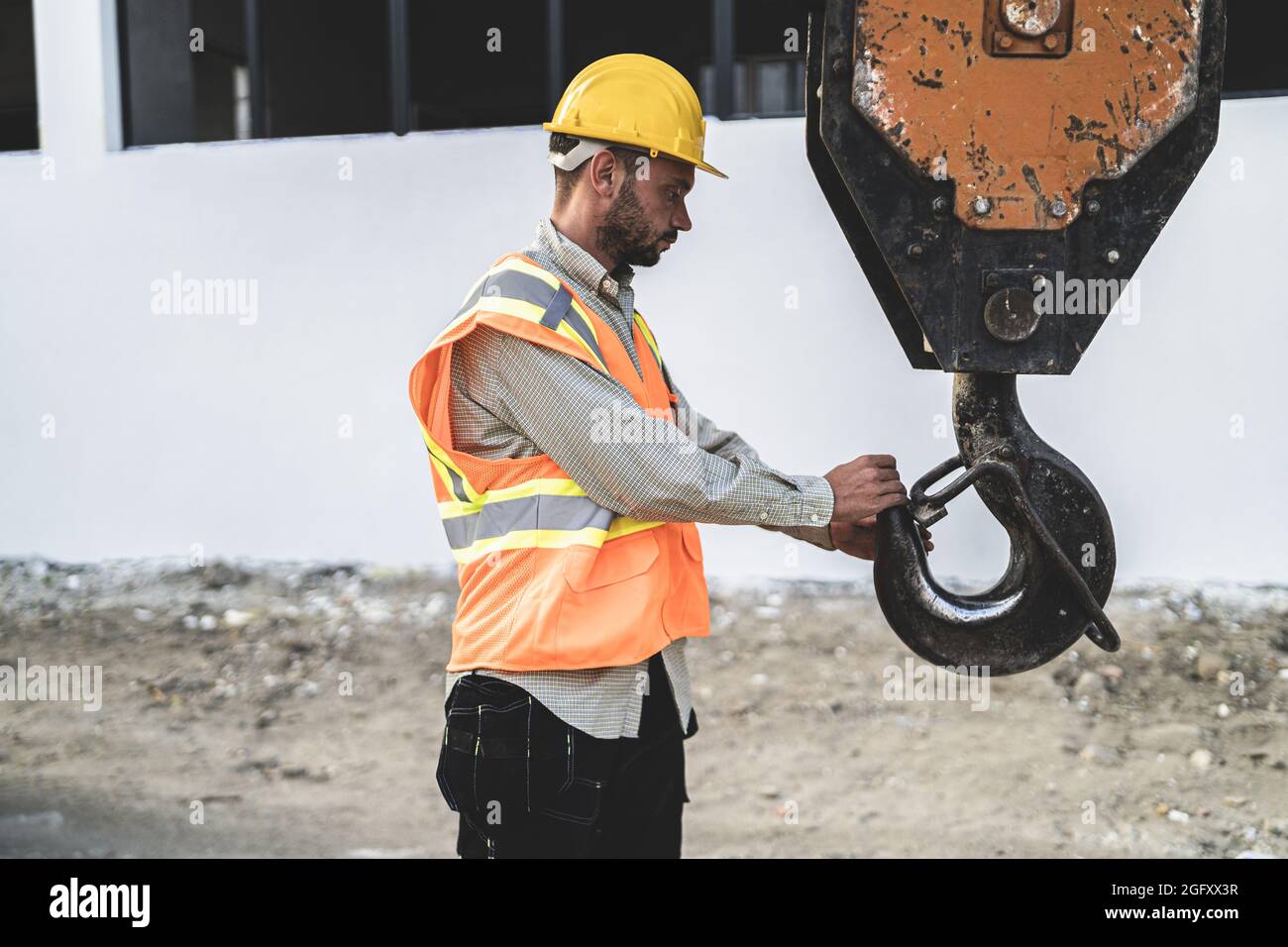Closeup of the worker checking the machinery Stock Photo - Alamy