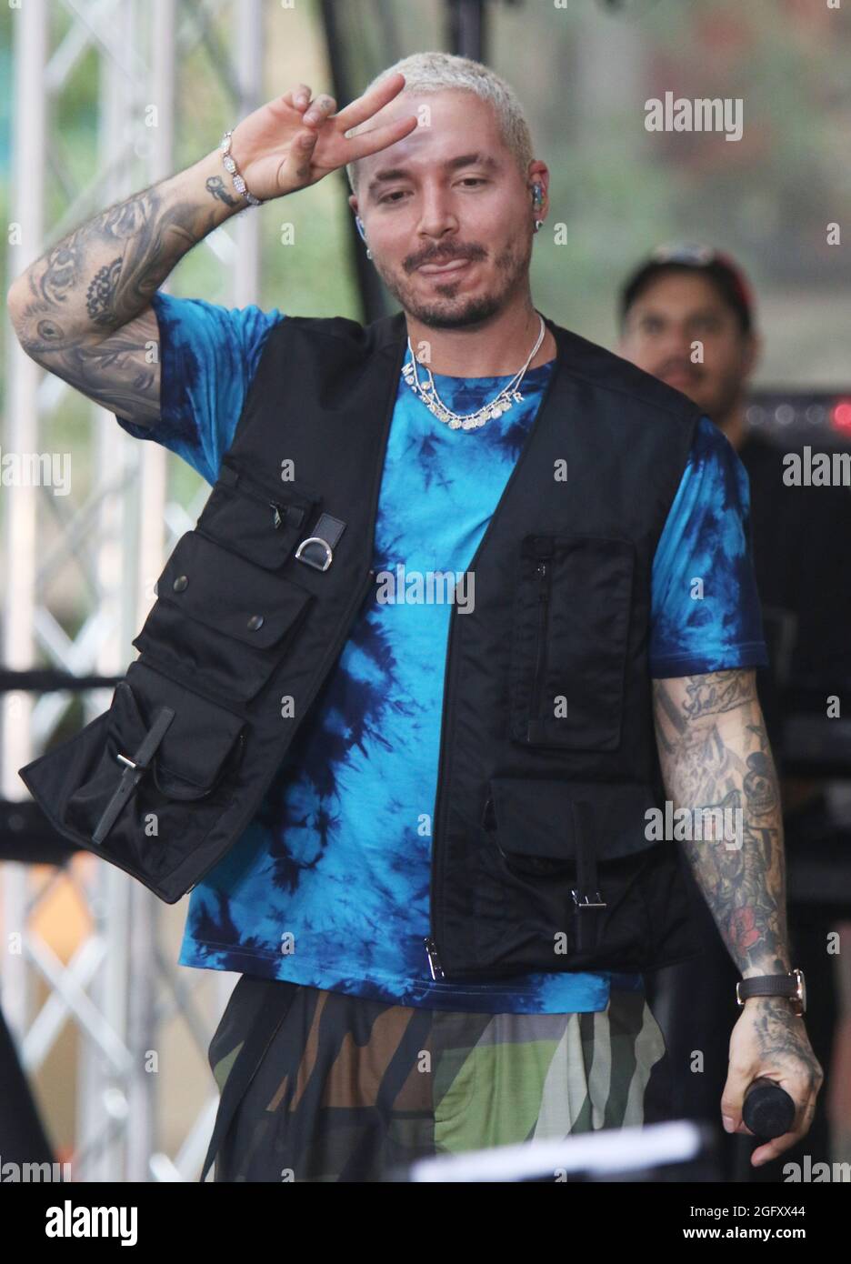 New York, NY, USA. 27th Aug, 2021. J Balvin performs on the NBC Today ...