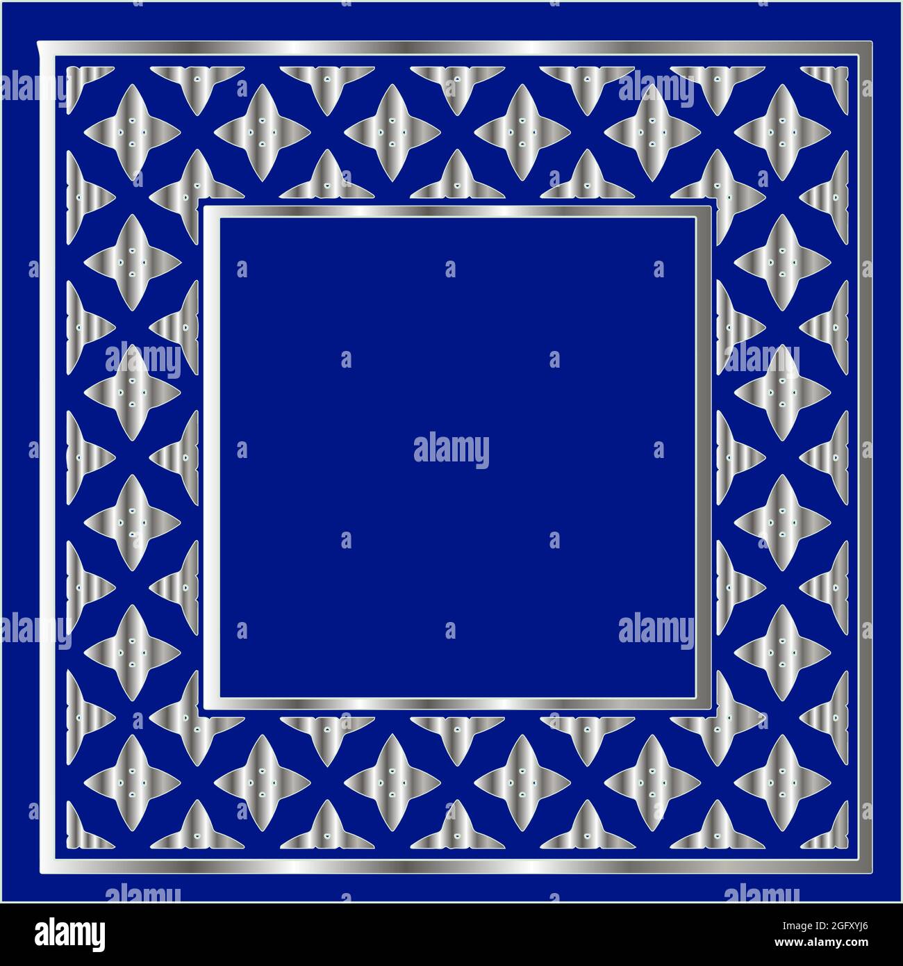 silver frame for design template. Elegant element for design in Eastern ...