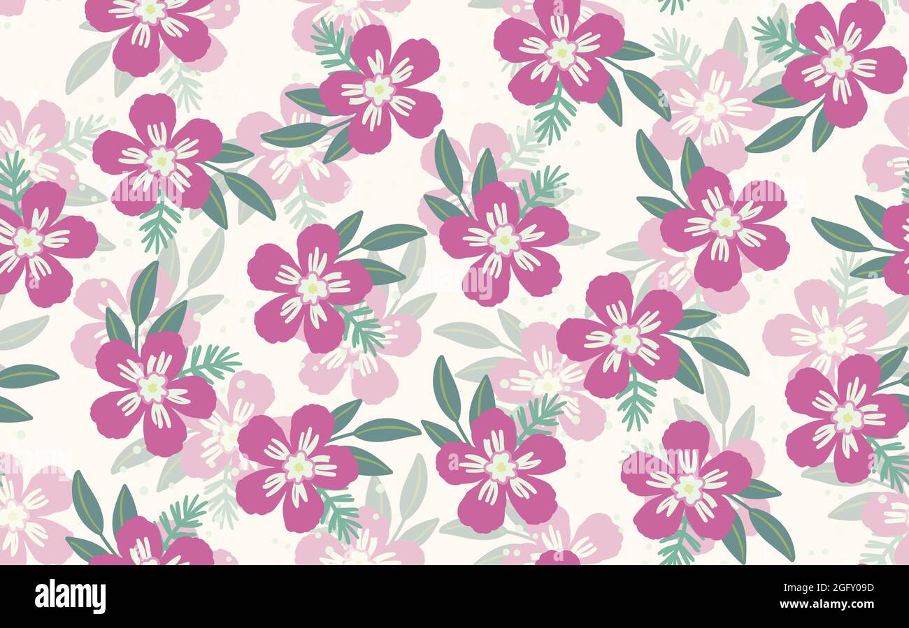 Seamless floral pattern based on traditional folk art ornaments ...