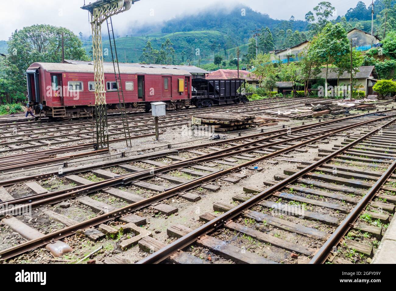NANU OYA, SRI LANKA - JULY 17, 2016: View of a train station in Nanu ...