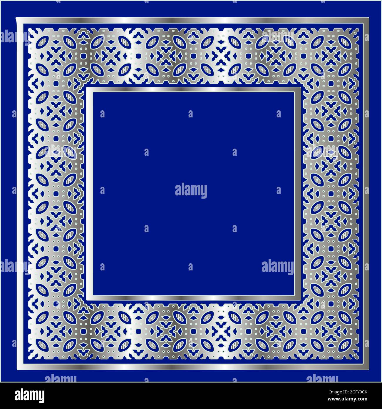 silver frame for design template. Elegant element for design in Eastern ...