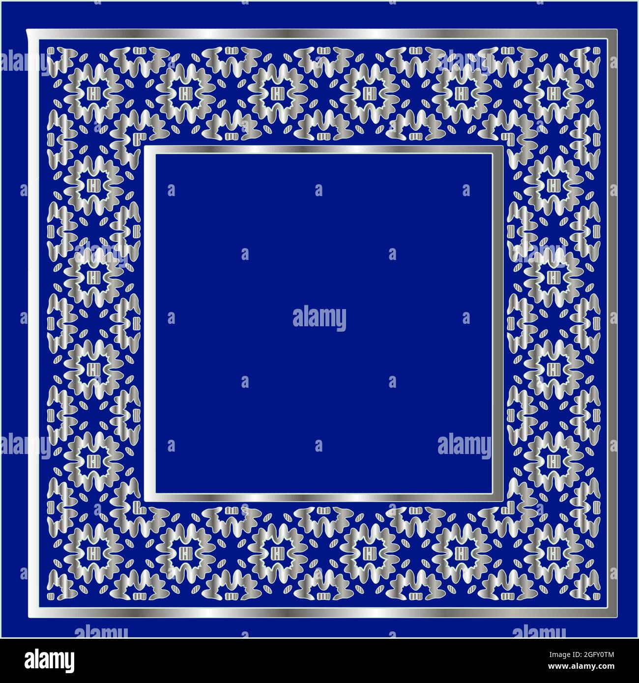 silver frame for design template. Elegant element for design in Eastern ...