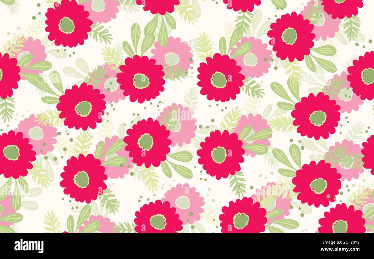 Seamless floral pattern based on traditional folk art ornaments ...
