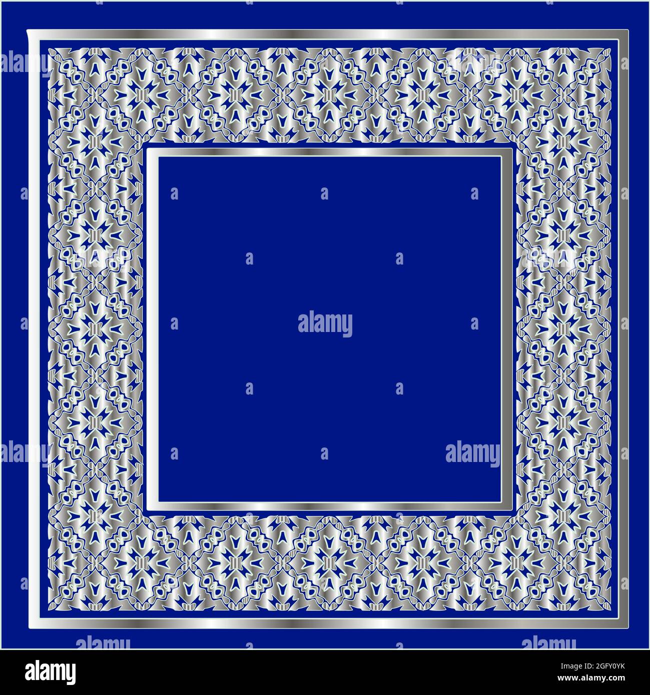 silver frame for design template. Elegant element for design in Eastern ...