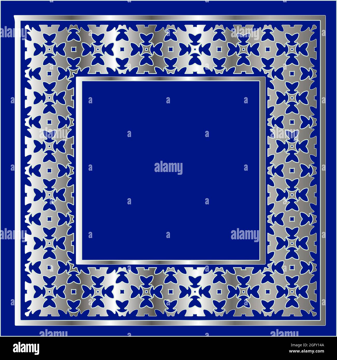 silver frame for design template. Elegant element for design in Eastern ...