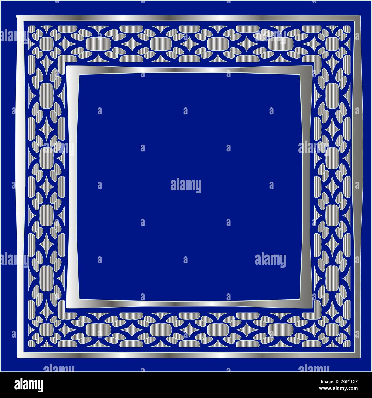 silver frame for design template. Elegant element for design in Eastern ...