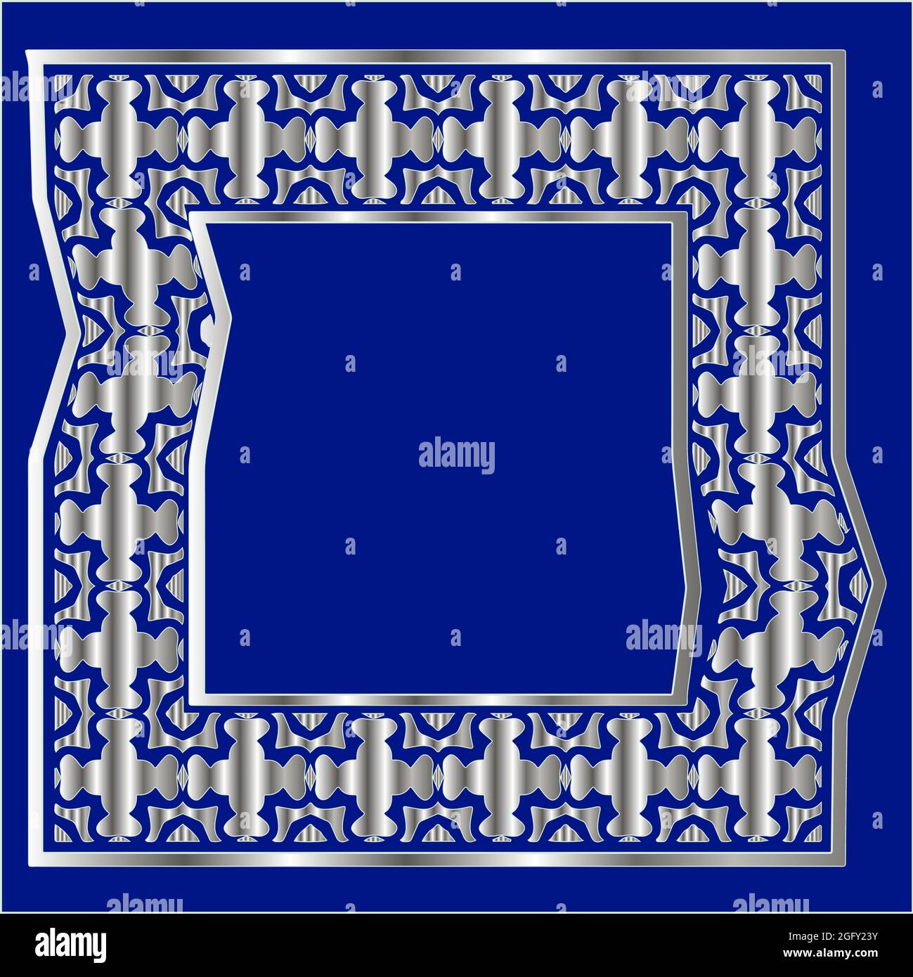silver frame for design template. Elegant element for design in Eastern ...
