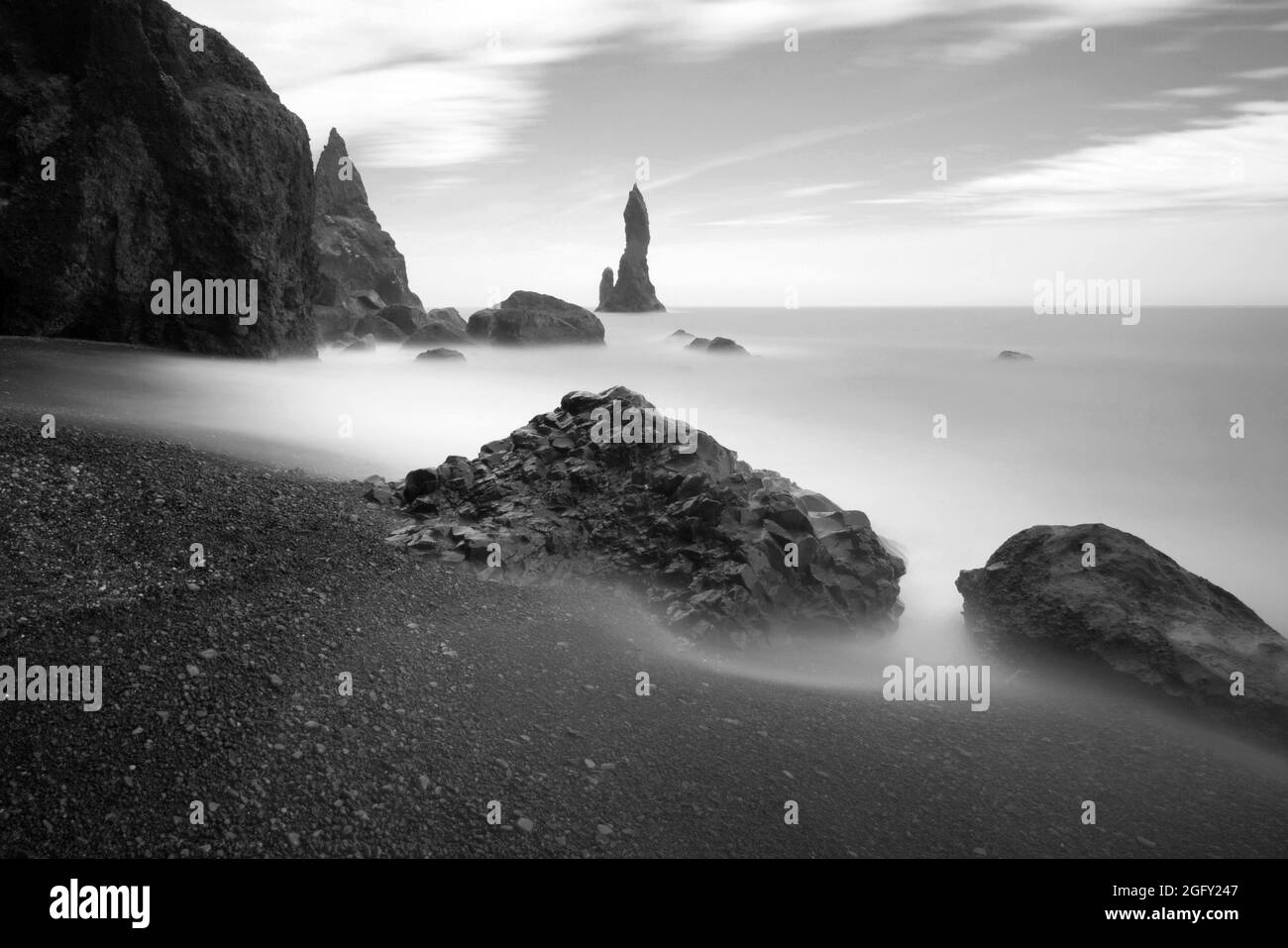 Coastal volcanic landscape in Black and White Stock Photos & Images - Alamy