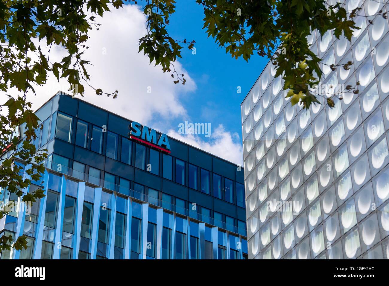 Exterior view of the headquarters building of SMA Group, a French ...