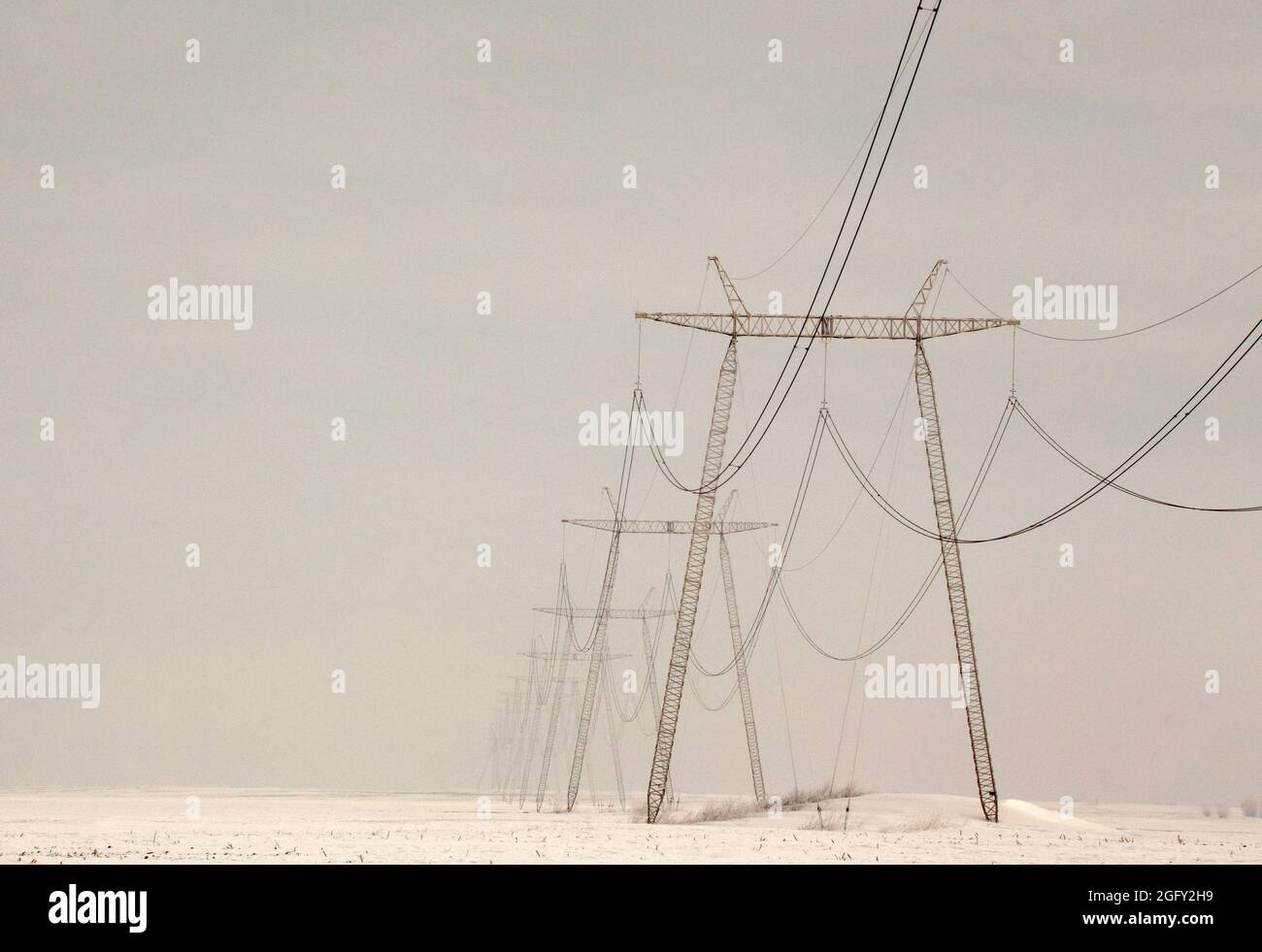 Overhead high voltage power lines Stock Photo - Alamy