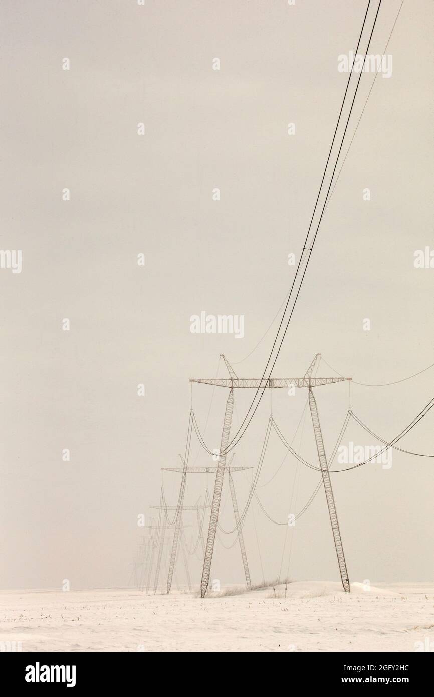 Overhead high voltage power lines Stock Photo - Alamy