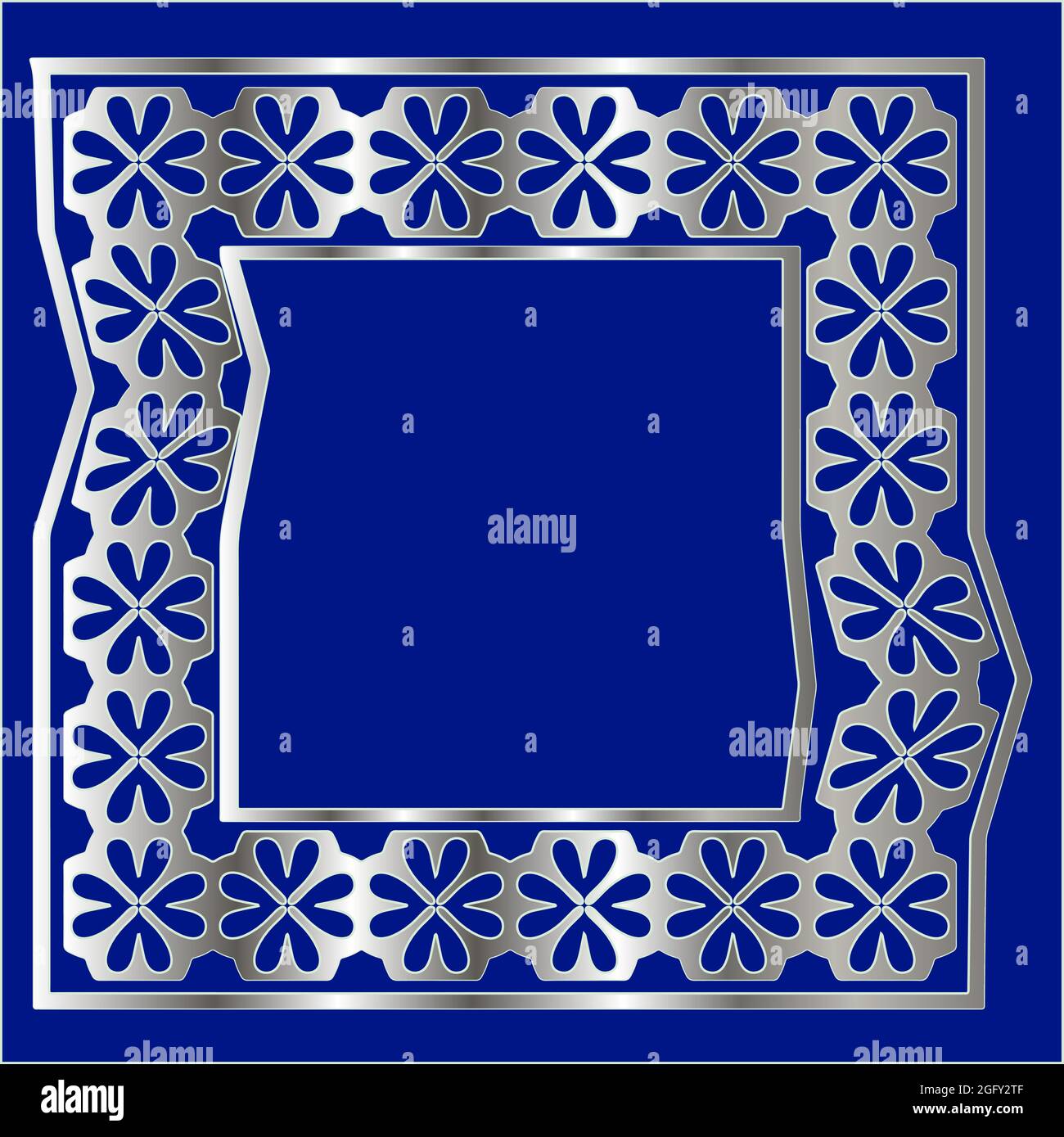 silver frame for design template. Elegant element for design in Eastern ...