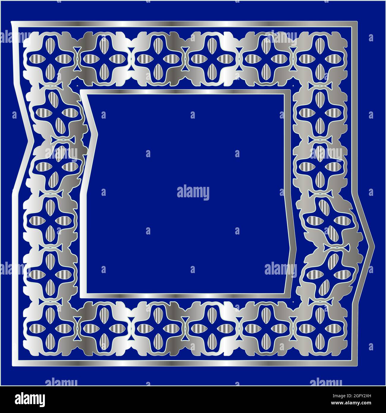 silver frame for design template. Elegant element for design in Eastern ...
