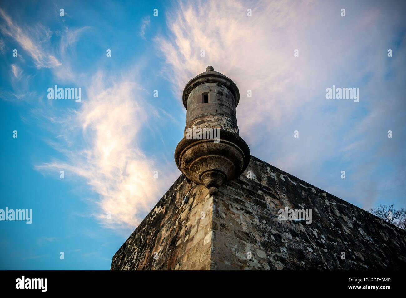 Battlement on San Felipe del Morro stands tall under the sky - Puerto ...