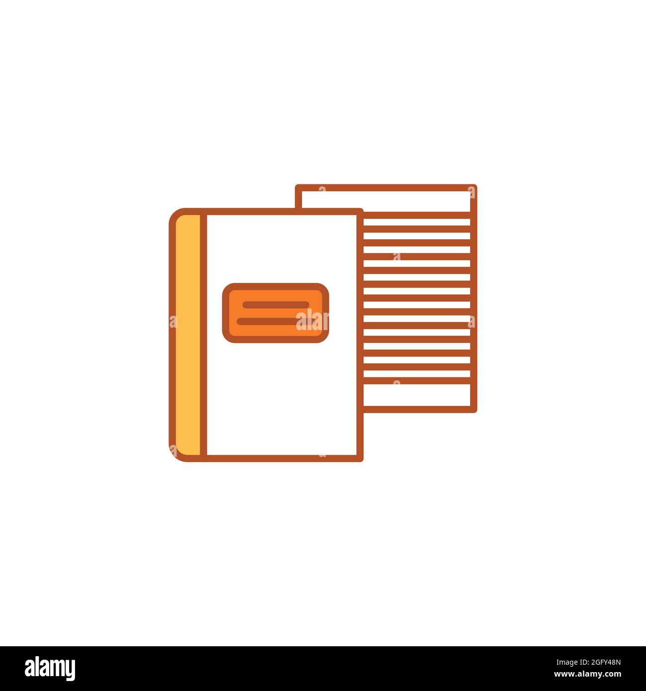 Notebooks color line icon. School supplies. Sign for web page, mobile ...