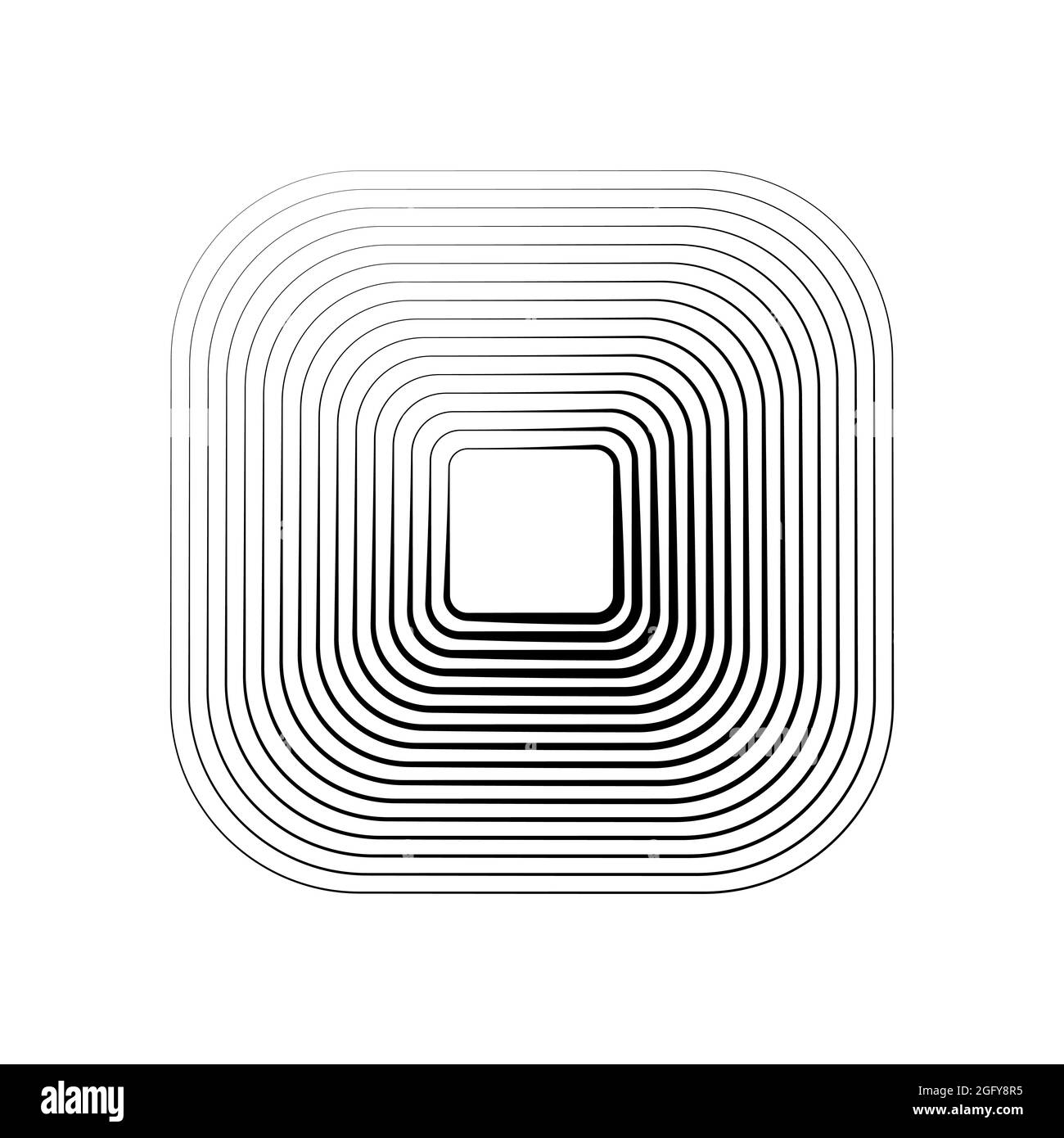 Black concentric stripes. Geometric art. Design element for border ...