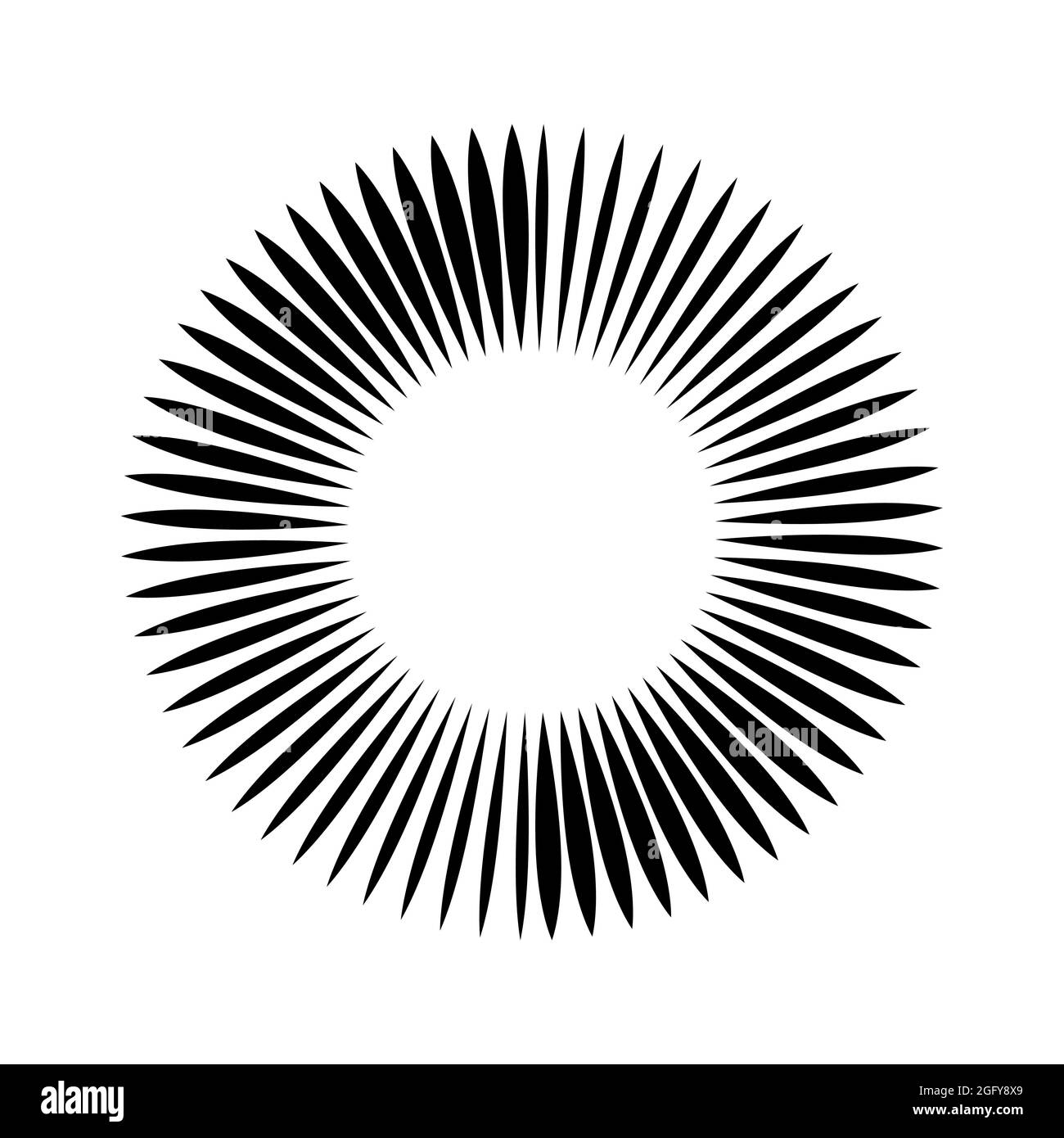 Black abstract radial stripes. Geometric art. Design element for border ...
