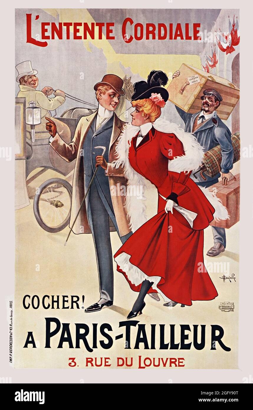 Click On Vintage French fashion poster - Paris-Tailleur, 1910s Stock ...