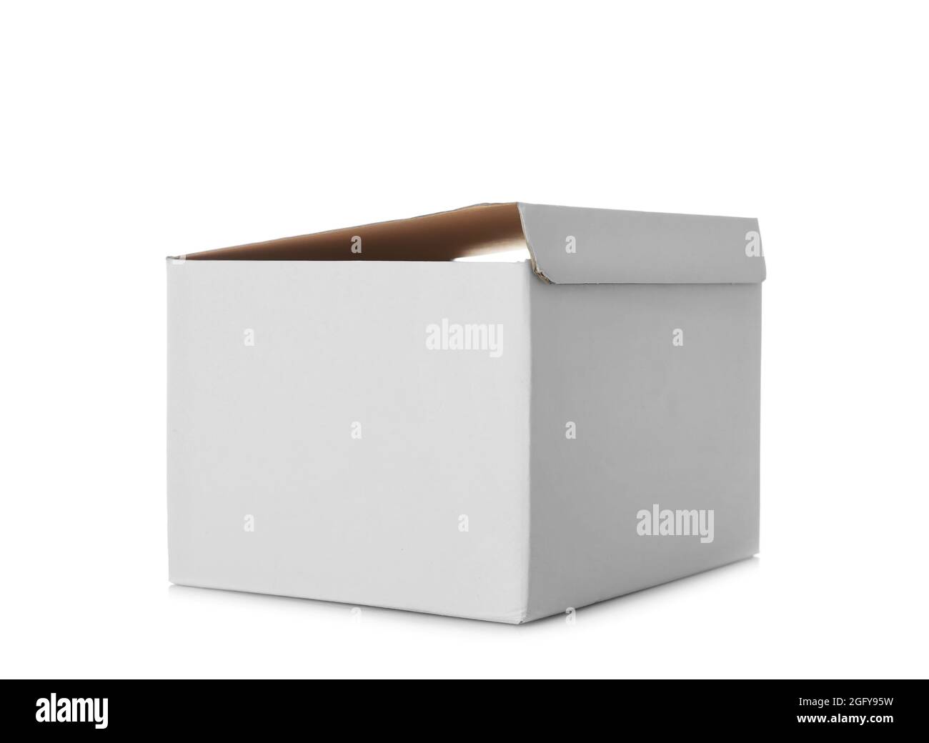 Cartoon box isolated on white Stock Photo - Alamy