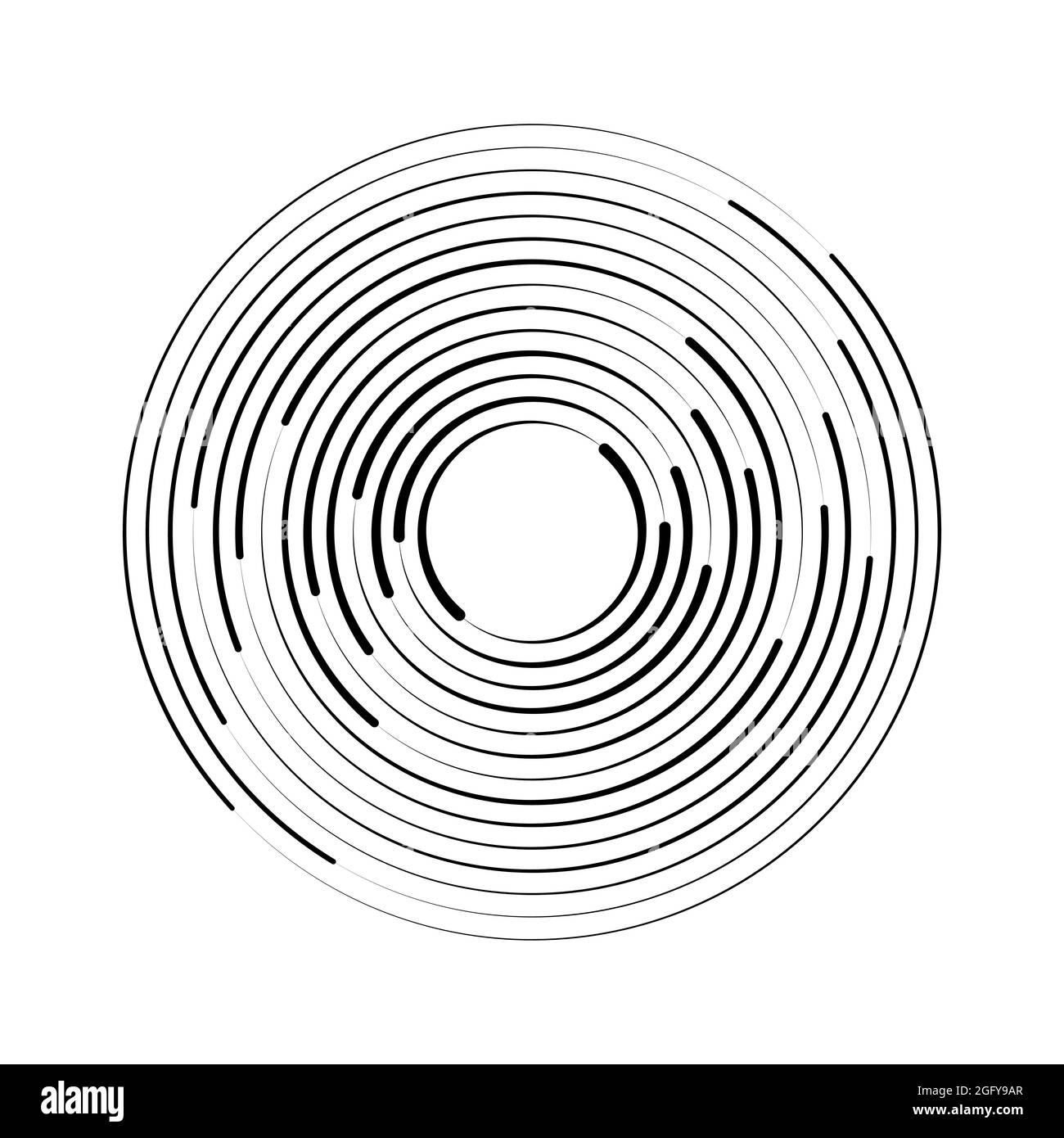 Black stripes in rounded form. Geometric art. Design element for border ...