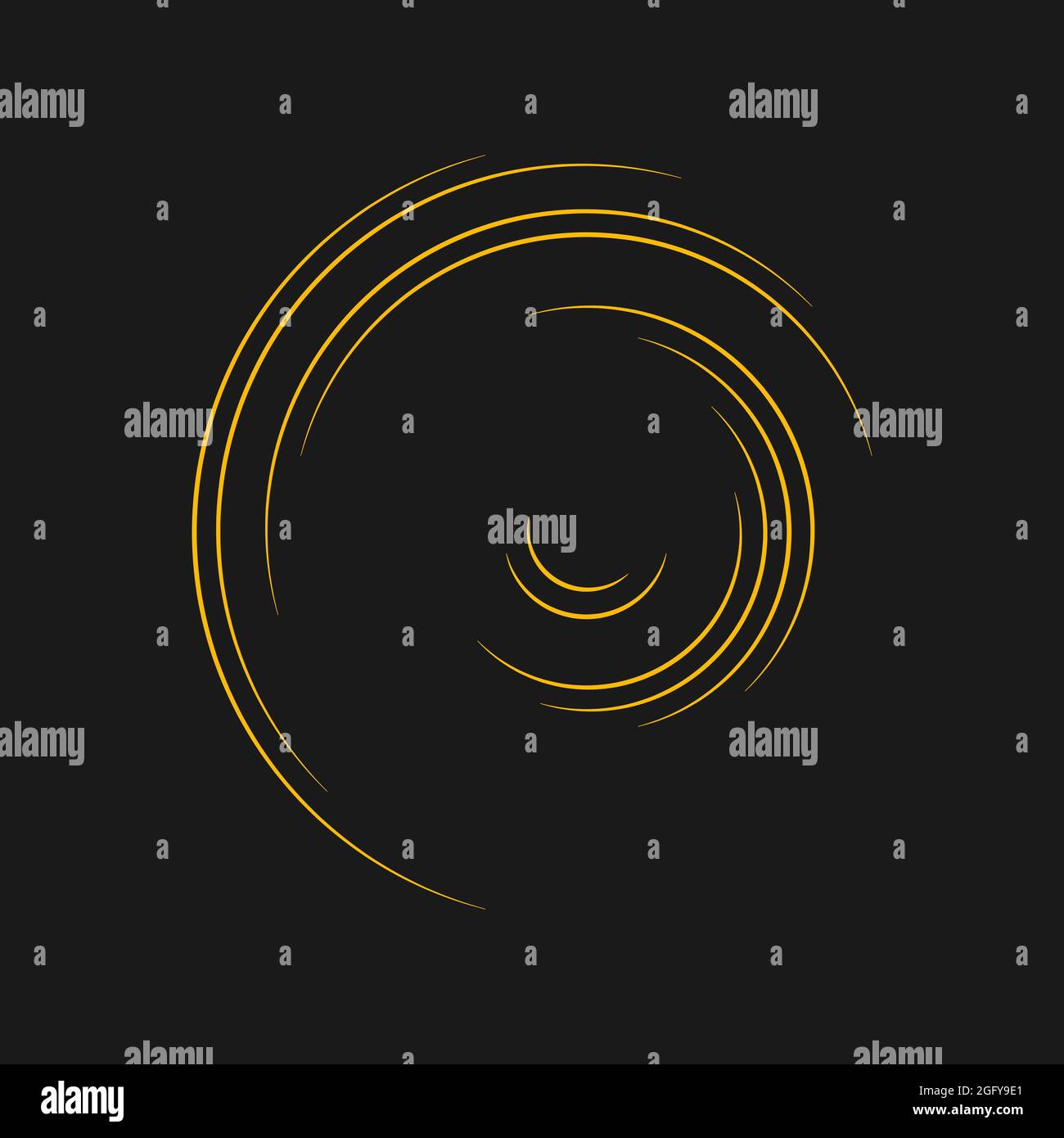 Yellow stripes in vortex form. Geometric art. Design element for border ...