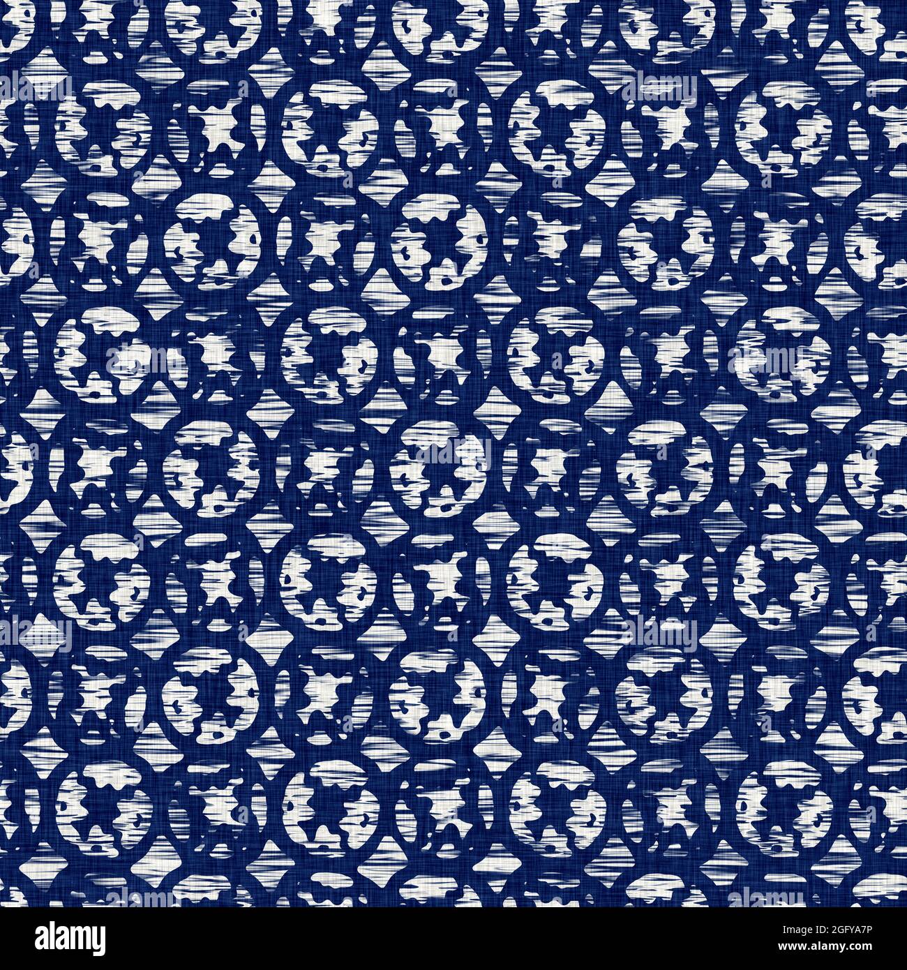 Indigo dyed fabric flower pattern texture. Seamless textile fashion ...