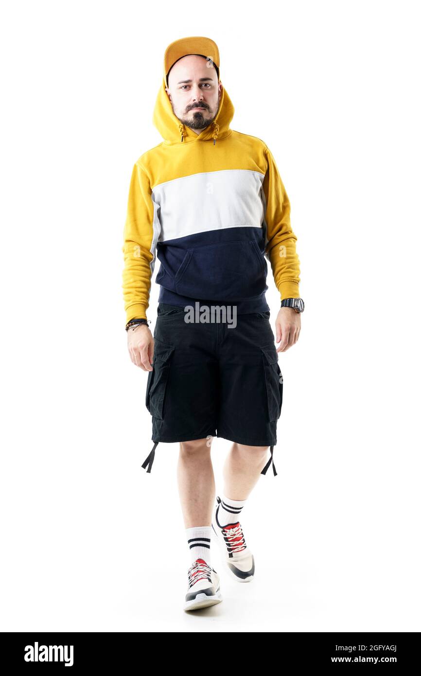 Confident cool comfortable young man in urban sport casual style ...