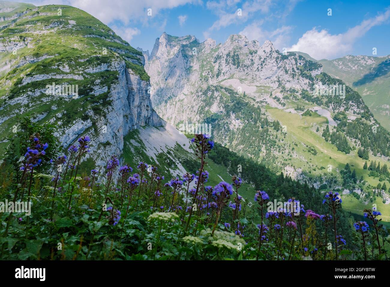 Massive rock formation in the Swiss alps, unique mountain, Swiss Alps ...