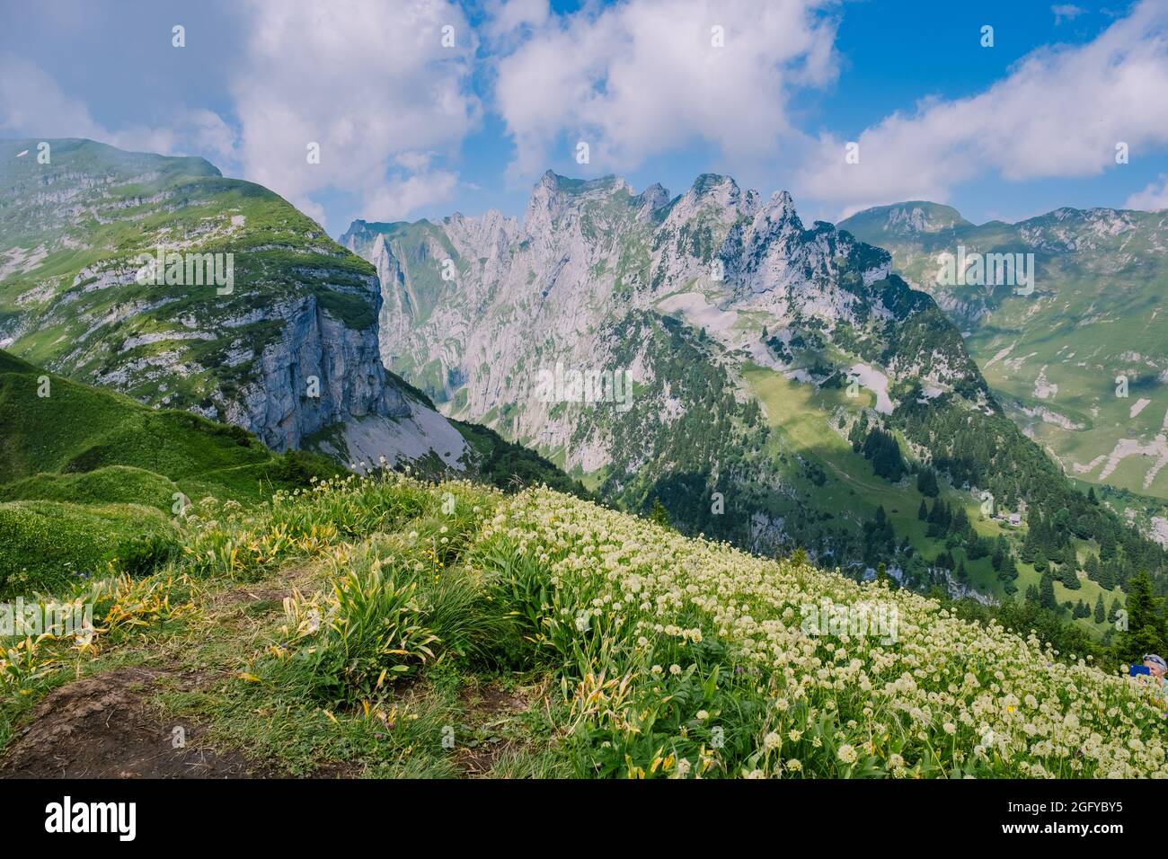 Massive rock formation in the Swiss alps, unique mountain, Swiss Alps ...