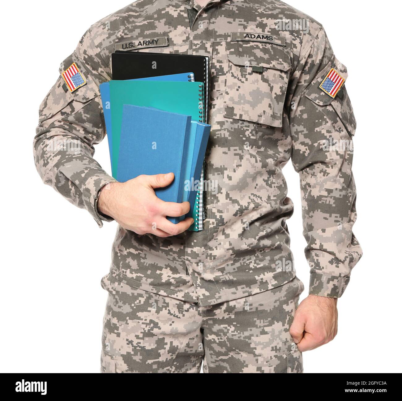 Cadet of military school on white background, closeup Stock Photo - Alamy