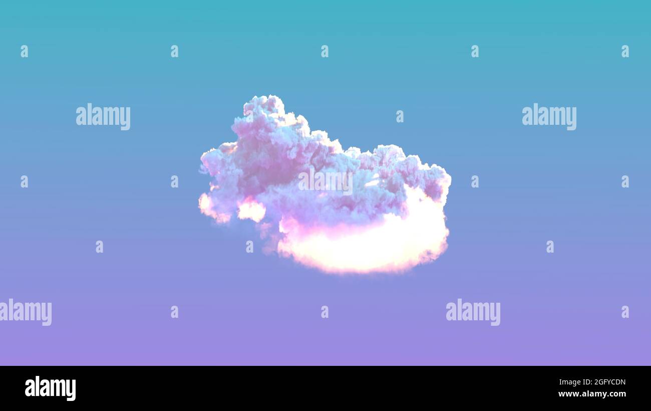 beautiful single sunrise cloud . cgi nature 3D rendering Stock Photo ...