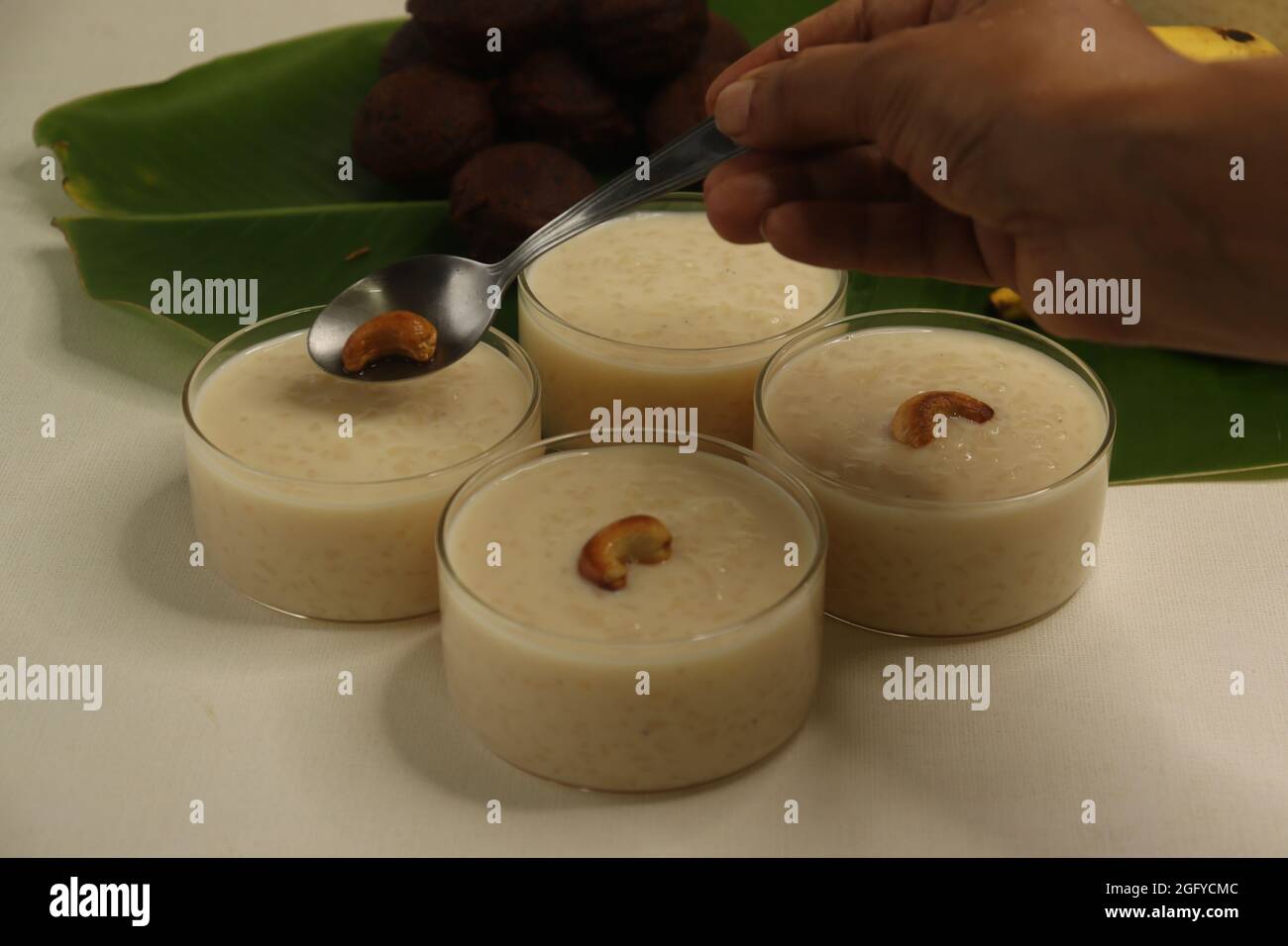 Rice puddings prepared in traditional Kerala style. A popular dessert ...