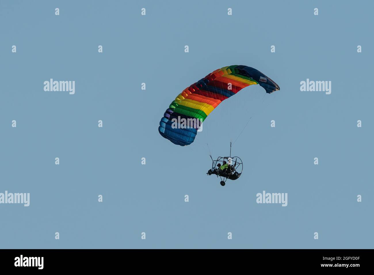 A powered parachute or PPC flying near Quartzsite, Arizona Stock Photo ...