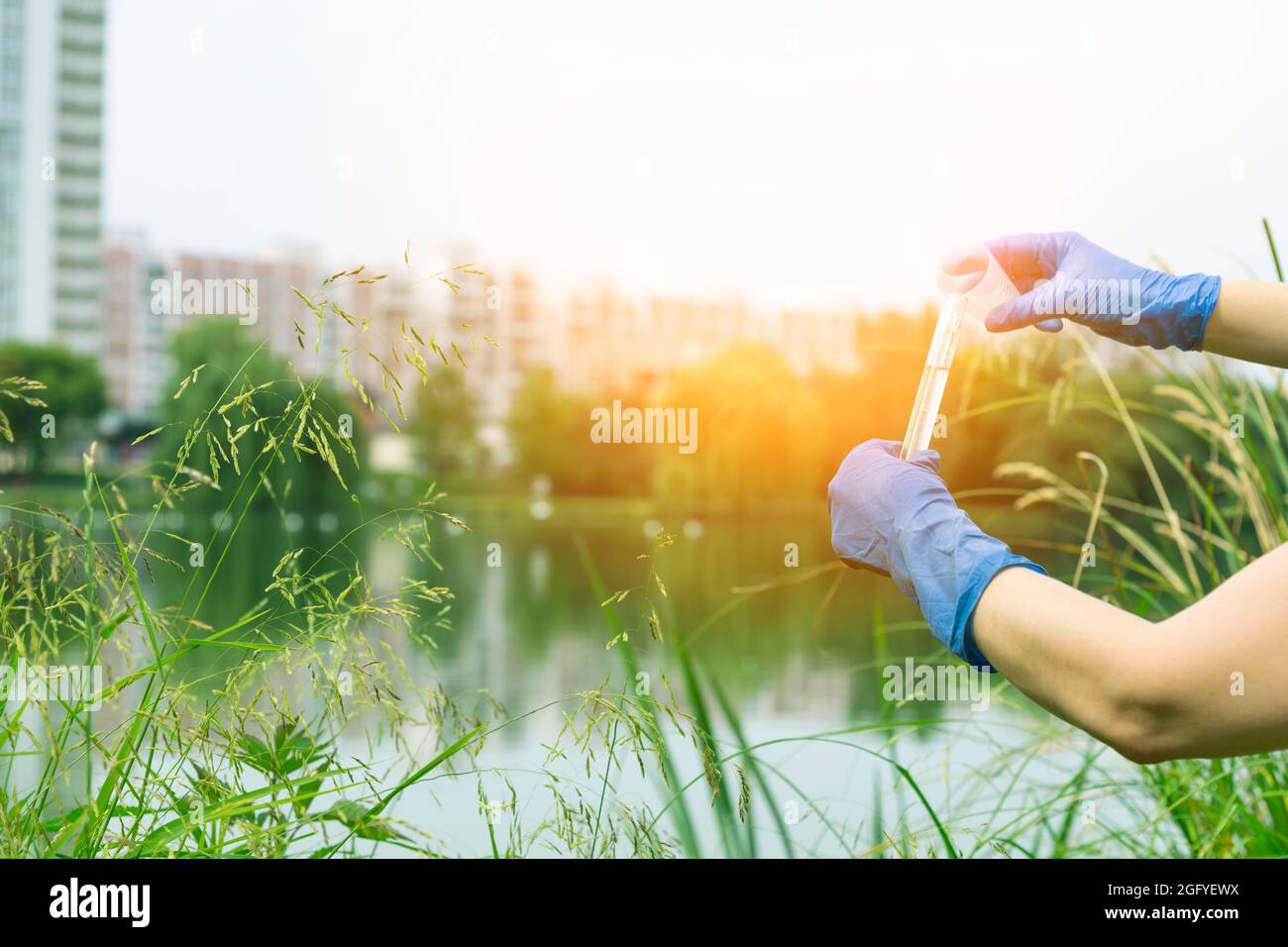 Scientist water sample river hi-res stock photography and images - Alamy