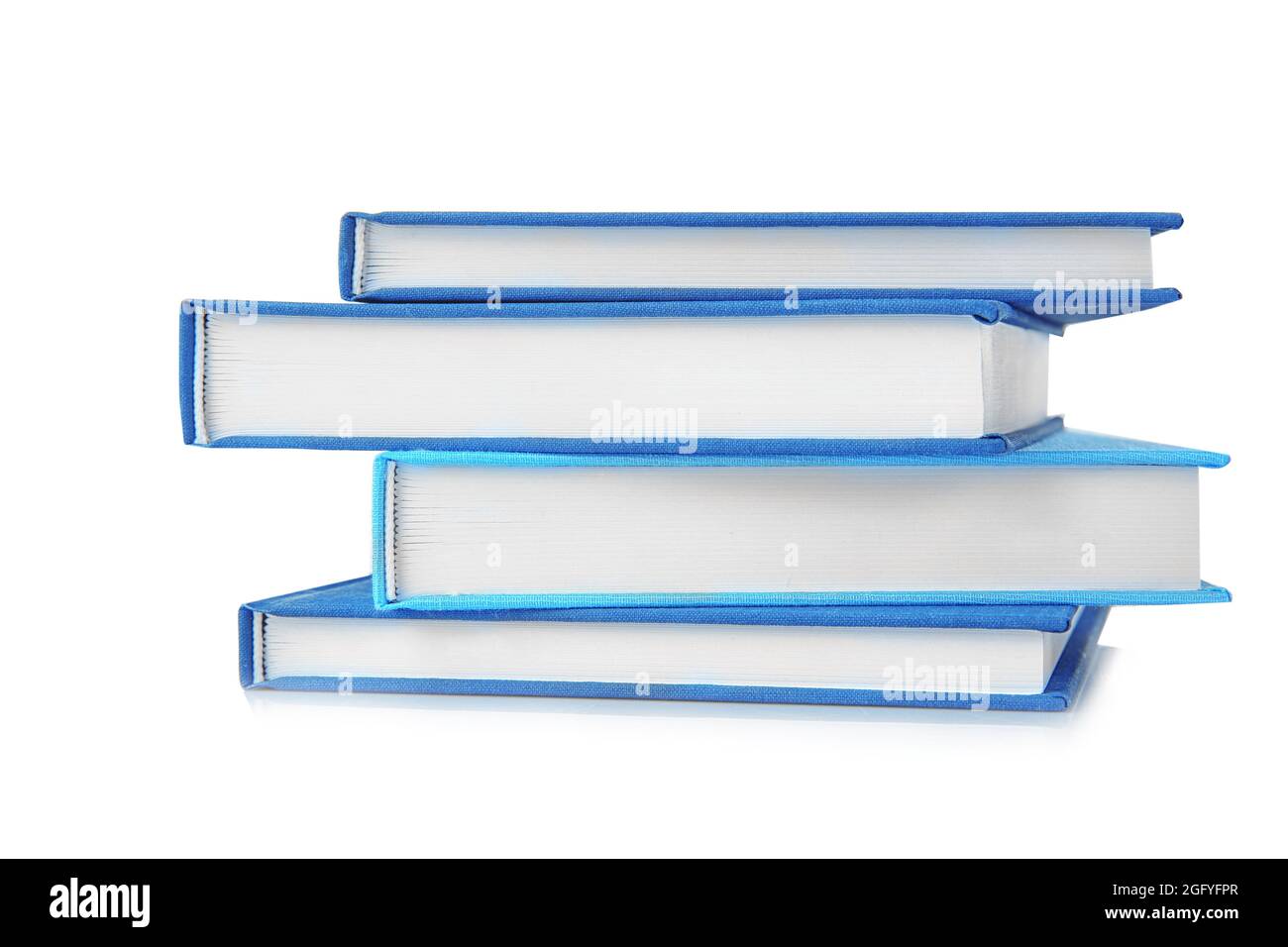 Stack of books on white background Stock Photo - Alamy